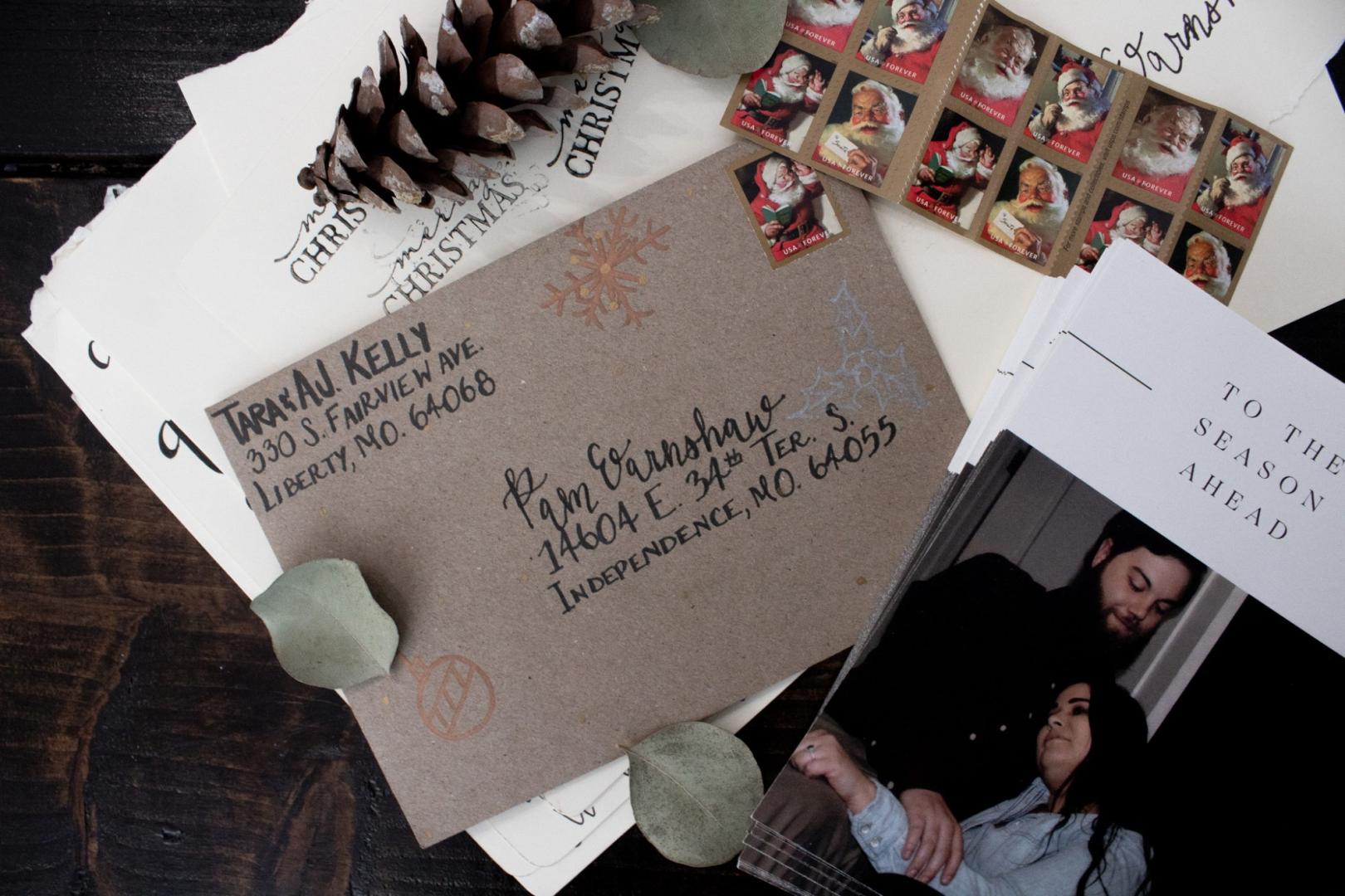 Christmas card envelope decorating ideas -15 – The Art of Cottagemaking